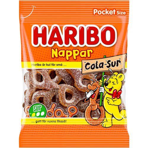 Godis Nappar Cola Sur 70g Haribo | Natmat | Natmat