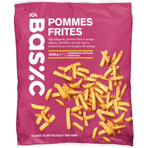 Pommes frites Fryst 2kg ICA Basic | Natmat | Natmat